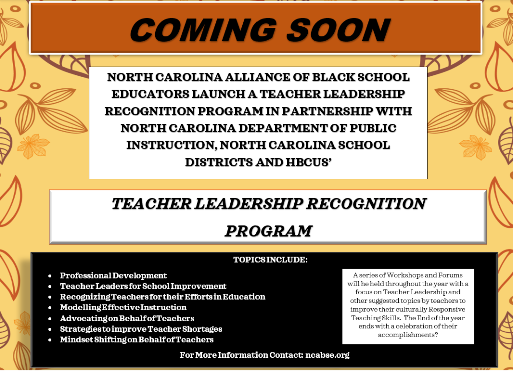 Teacher Leadership Recognition Program | NCABSE